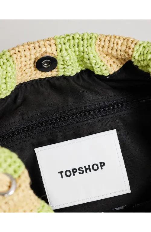 Topshop Jay Stripe Straw Clutch