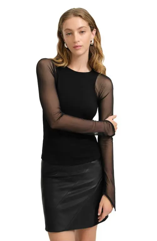 MARCELLA Carys Mesh Sleeve Jersey Top