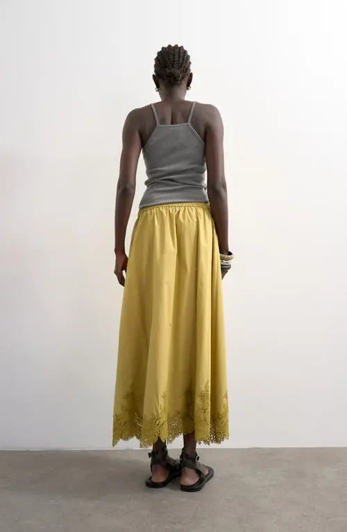 Topshop Lace Hem Full Maxi Skirt