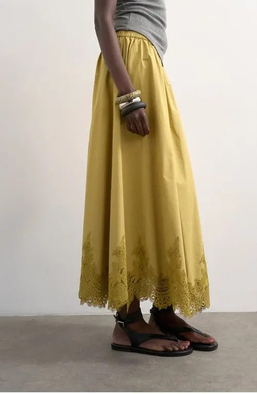 Topshop Lace Hem Full Maxi Skirt