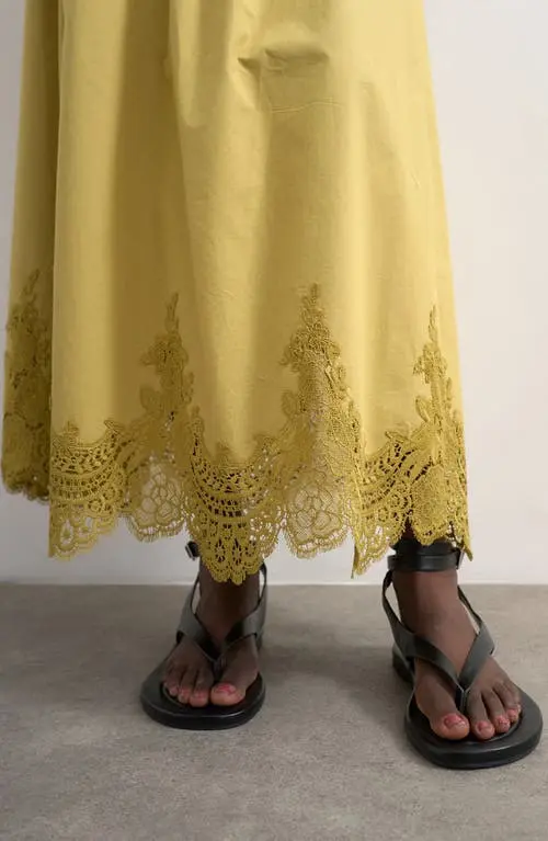 Topshop Lace Hem Full Maxi Skirt