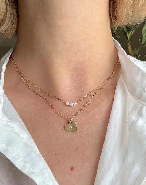 SET & STONES Sophia Initial Heart Pendant Necklace - Gold/k