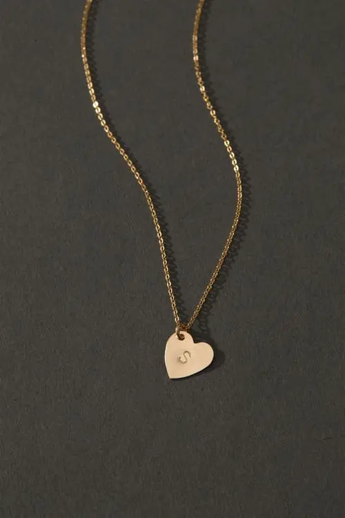 SET & STONES Sophia Initial Heart Pendant Necklace - Gold/k