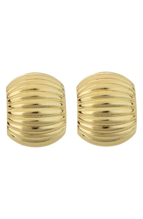 PANACEA Grooved Domed Earrings