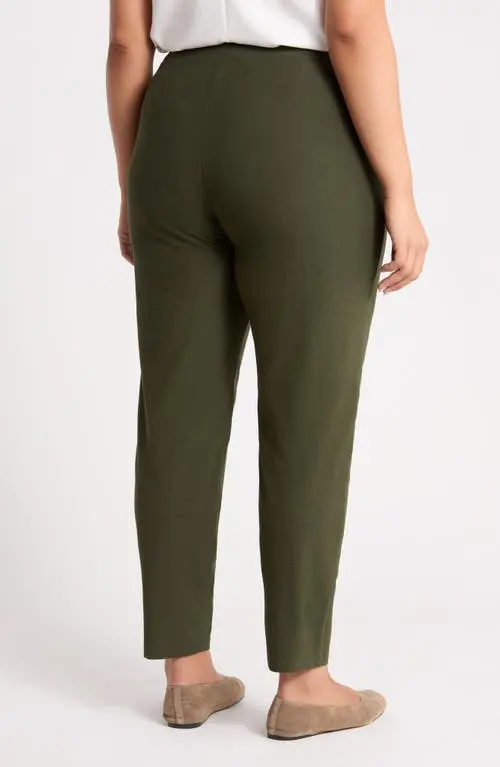 Eileen Fisher Slim Ankle Pants In Organic Cotton Blend
