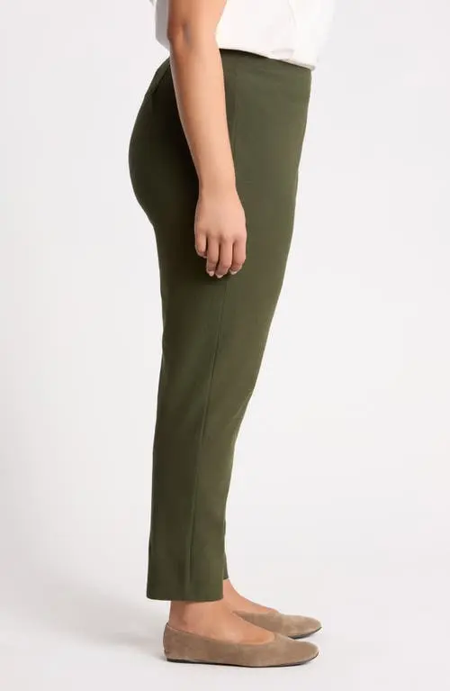 Eileen Fisher Slim Ankle Pants In Organic Cotton Blend