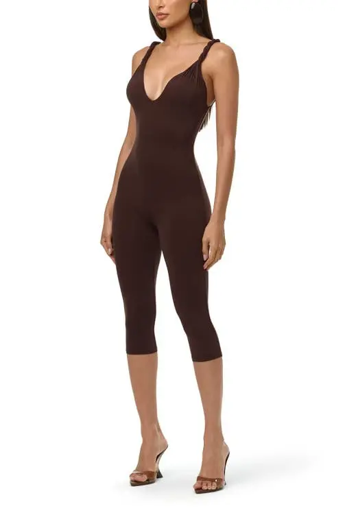 Naked Wardrobe Deep Plunge Capri Jumpsuit