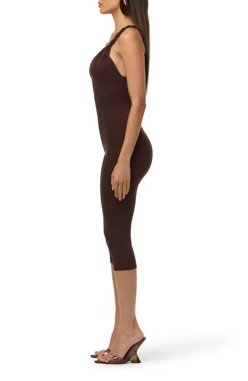 Naked Wardrobe Deep Plunge Capri Jumpsuit
