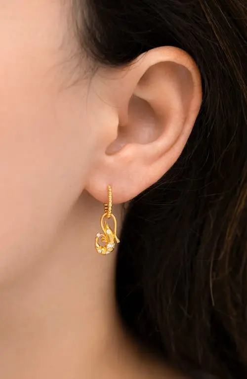 GIRLS CREW Shrimp Dangle Huggie Hoop Earrings
