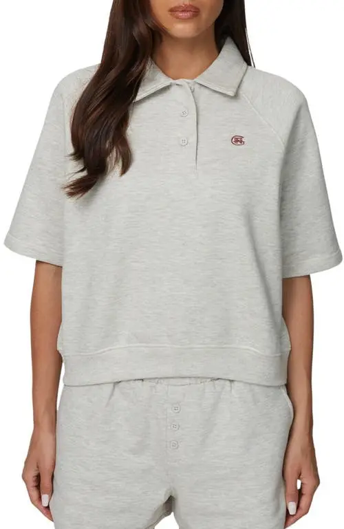 GOOD FOR NOTHING Boxy-fit Raglan Sweat Polo - Grey