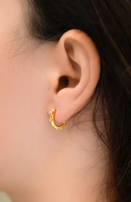 GIRLS CREW Tentacle Cubic Zirconia Hoop Earrings