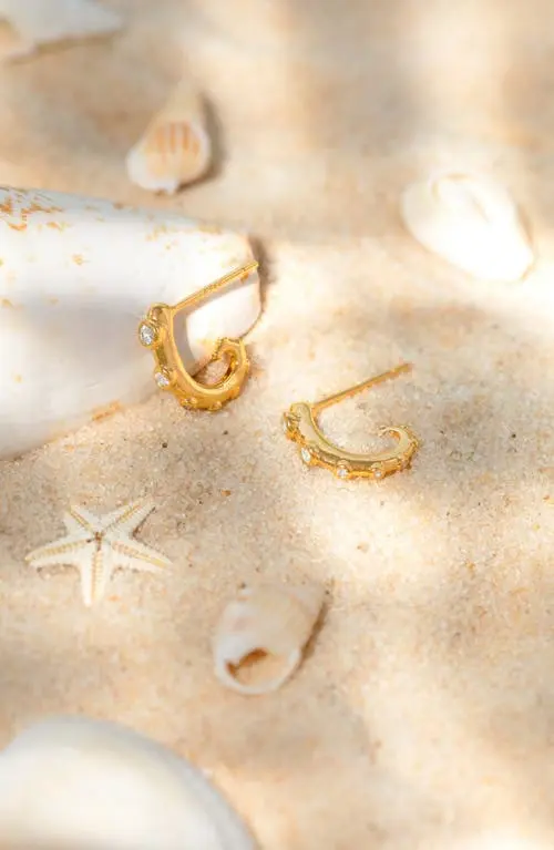 GIRLS CREW Tentacle Cubic Zirconia Hoop Earrings