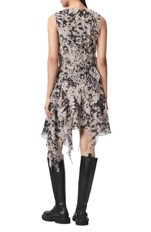ALLSAINTS Angie Asymmetric Ruffle Dress