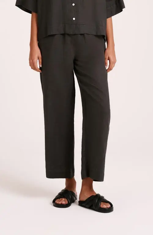 Nude Lucy Lounge Linen Crop Pant - Coal