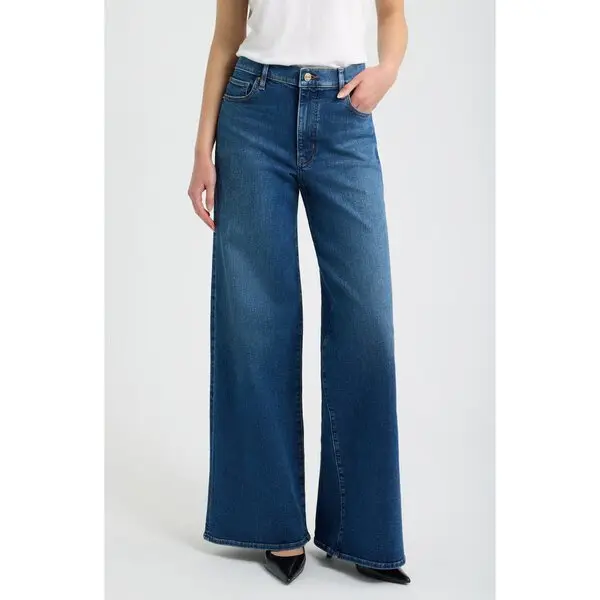 FRAME The Palace High Waist Wide Leg Jeans - Sonnet