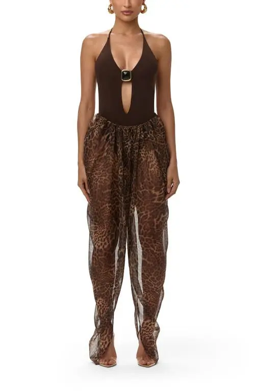 Naked Wardrobe Halter Deep V-neck Bodysuit