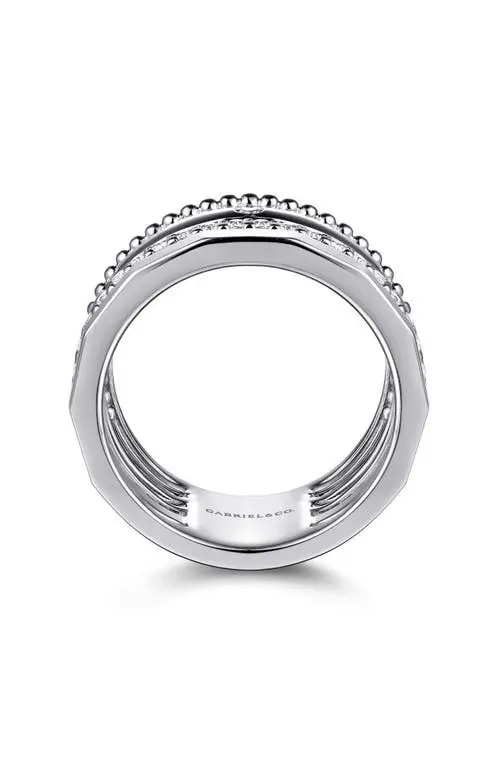 GABRIEL & CO. Bujukan White Sapphire Stack Ring