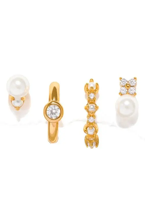 GIRLS CREW Cozumel Imitation Pearl Earring Set - Gold