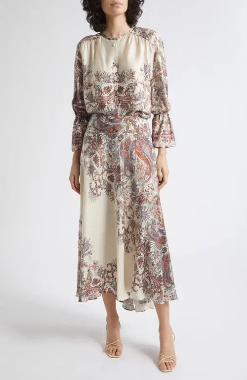 Marella Decano Paisley Midi Skirt