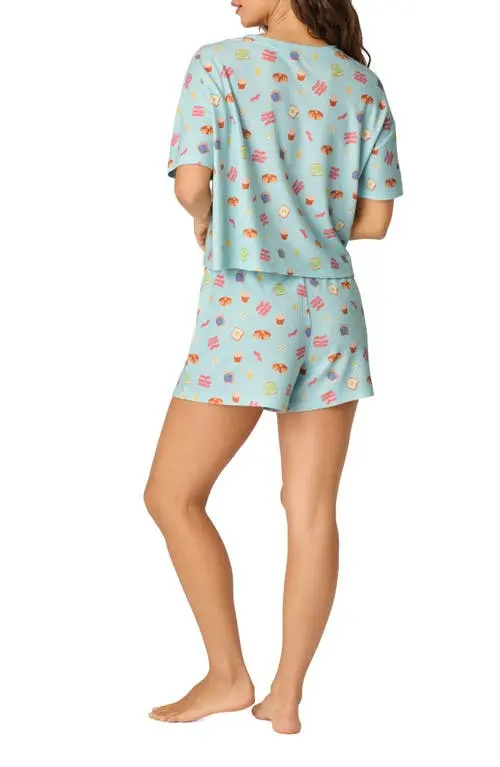 PJ Salvage Breakfast Print Pajama Set - Cool Blue