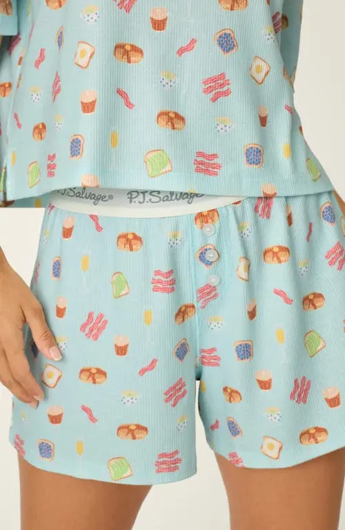PJ Salvage Breakfast Print Pajama Set - Cool Blue