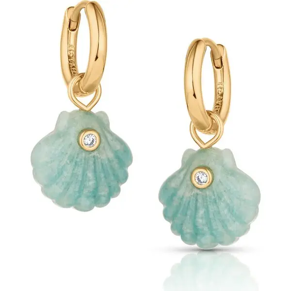 THATCH Coquille Drop Earrings With And Diamond Accent - Amazonite