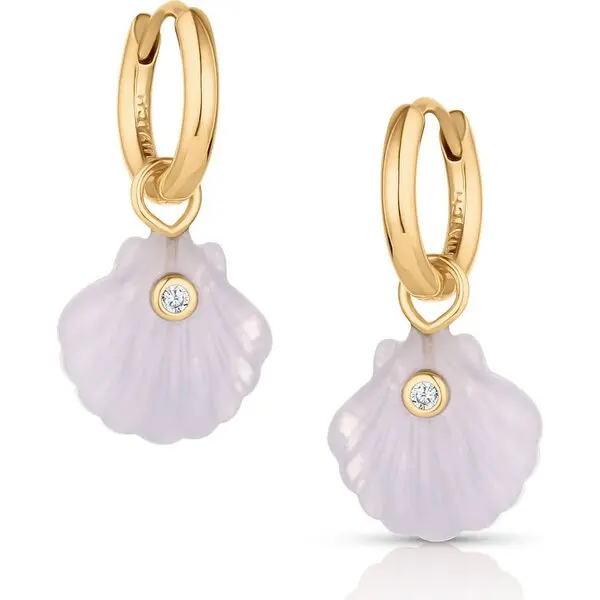 THATCH Coquille Drop Earrings With And Diamond Accent - Blue Lace