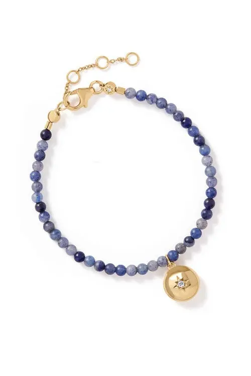 Astley Clarke Mini Biography Blue Aventurine Locket Bracelet - Gold