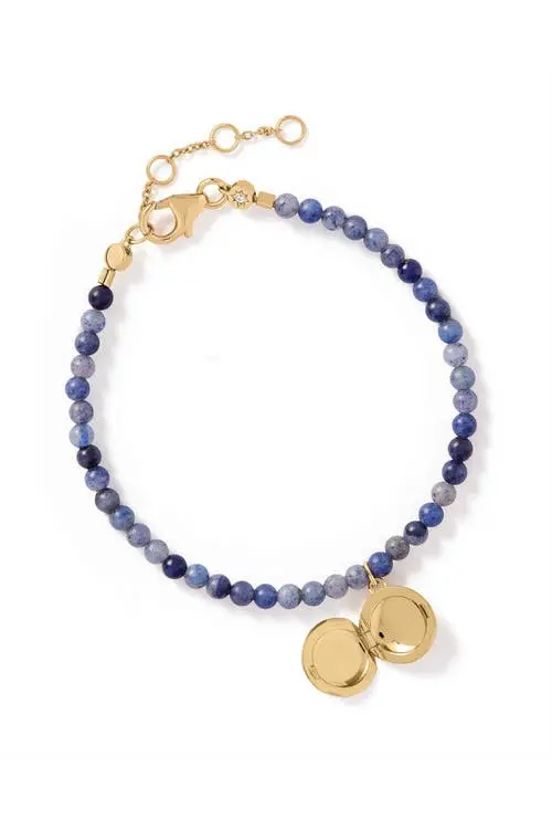 Astley Clarke Mini Biography Blue Aventurine Locket Bracelet