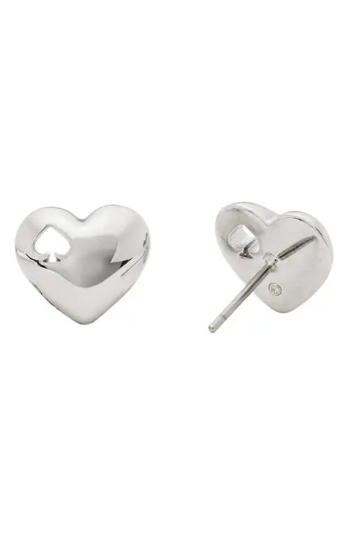 Kate Spade New York Heart Spade Stud Earrings - Silver