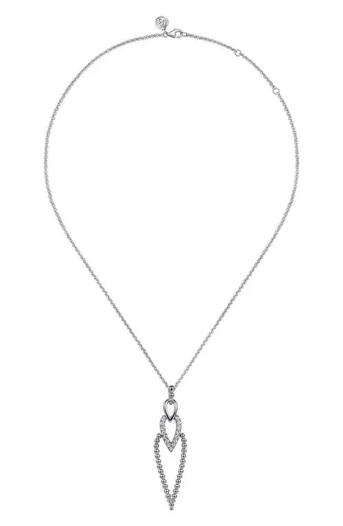 GABRIEL & CO. Layered Pendant Necklace With White Sapphires