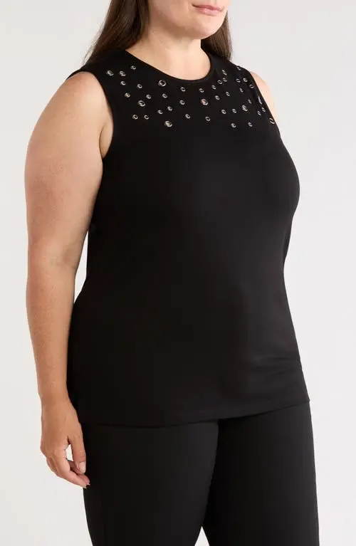 Anne Klein Sleeveless Grommet Detail Shell