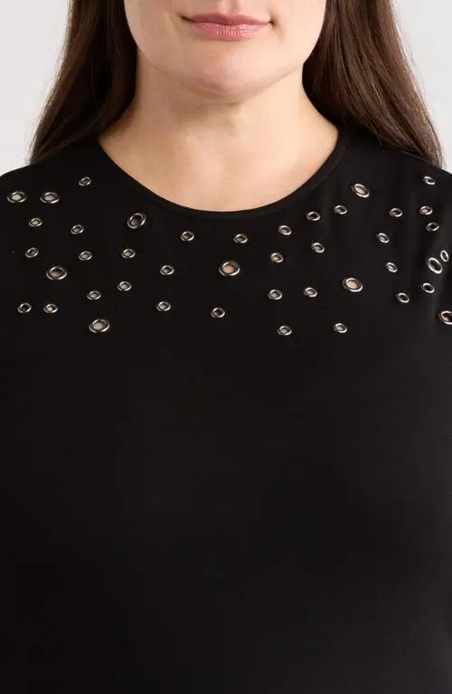 Anne Klein Sleeveless Grommet Detail Shell