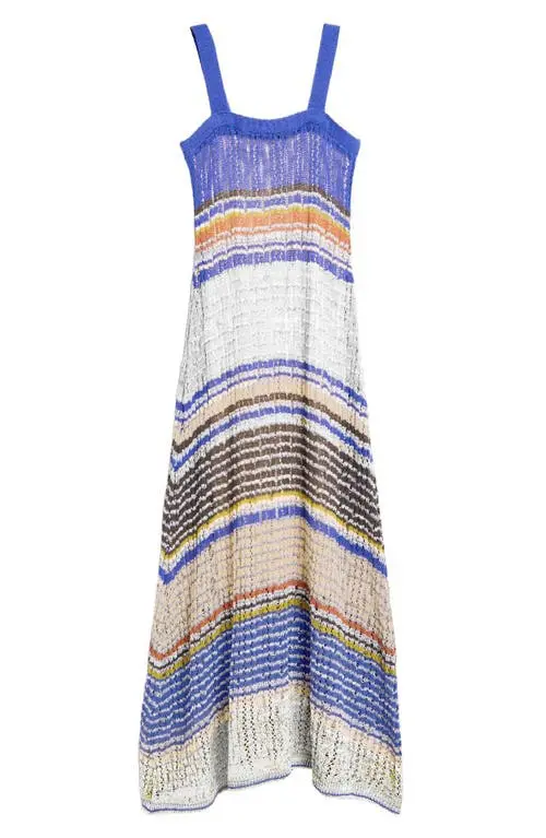 Desigual Striped Pointelle Knit Dress