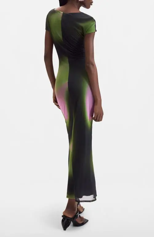Desigual Mesh Overlay Midi Dress