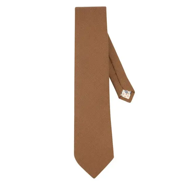 LE COLONEL Italian Wool Neck Tie - Brown