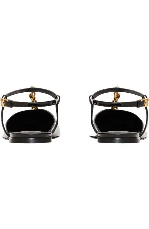 Balmain Sync Chain Patent Leather Pointed Toe Sandals