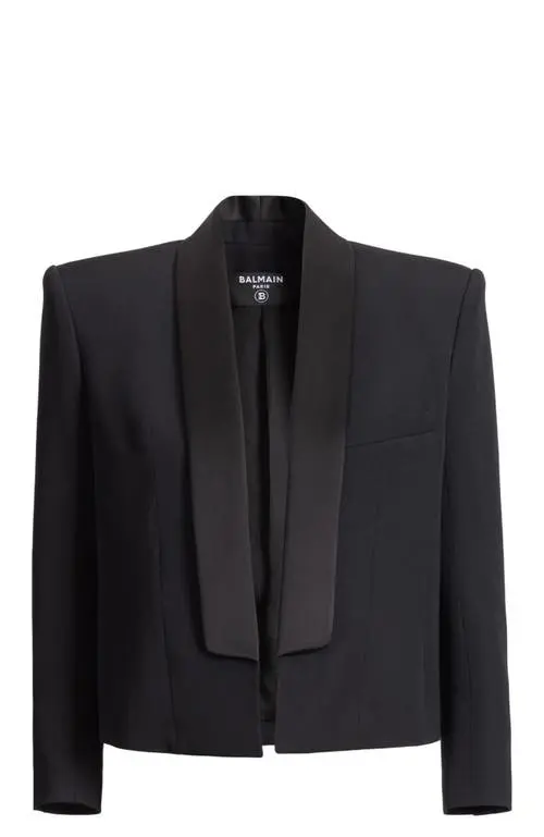 Balmain Cropped Grain De Poudre Jacket