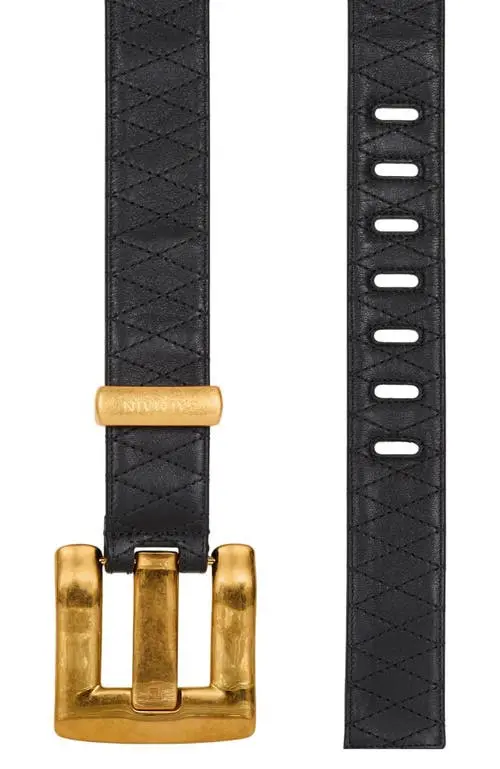 Balmain Anthem Wide Leather Belt