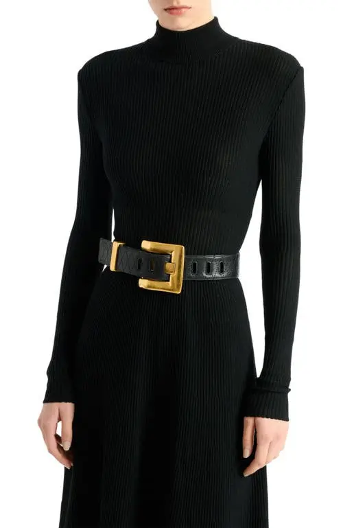Balmain Anthem Wide Leather Belt