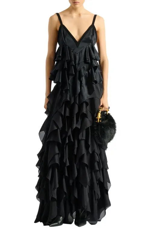Balmain Satin Top With Thin Straps
