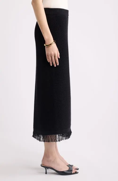 Nordstrom Fringe Knit Midi Skirt