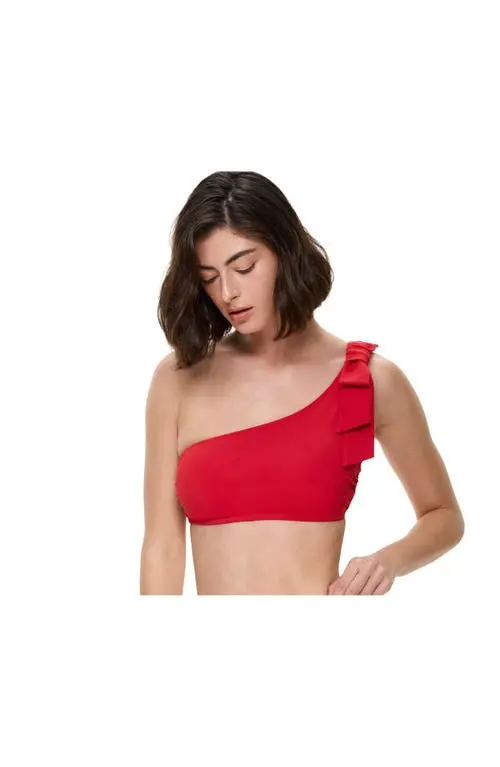 GOTTEX Modern Muse One Shoulder Bikini Top - Red