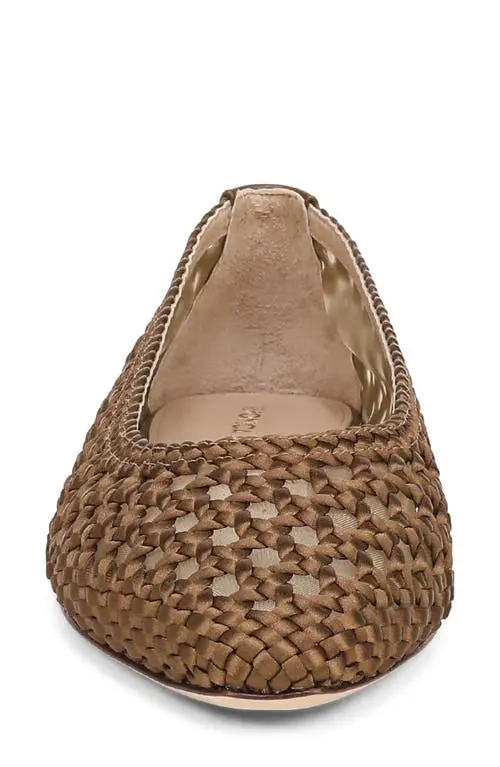 Veronica Beard Cienna Skimmer Flat - Chestnut Suede