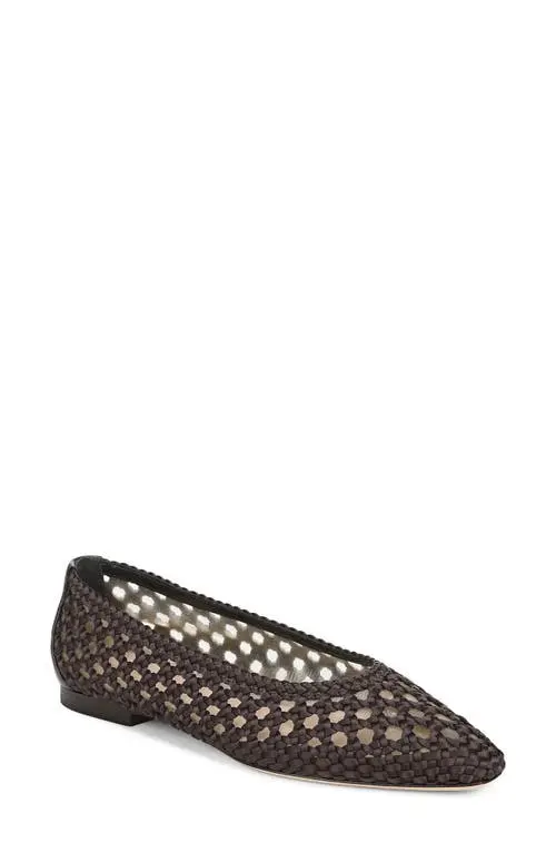 Veronica Beard Cienna Skimmer Flat - Espresso Leather