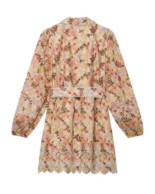 Mint Velvet Floral Print Long Sleeve Mini Dress