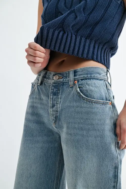 JEMINA DENIM Low Rise Baggy Wide Leg Jeans