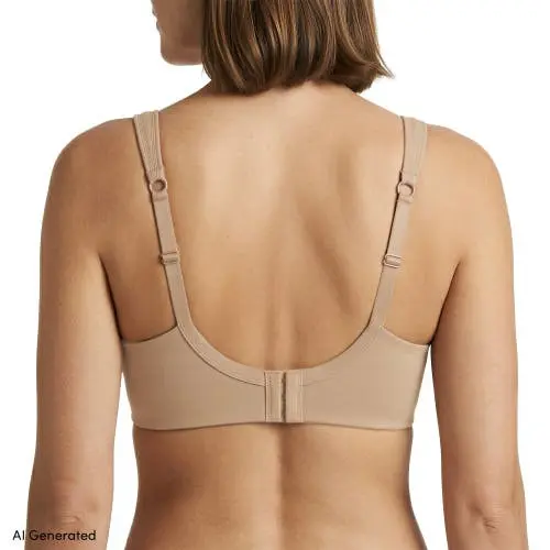 LANDS' END Full Coverage Bra True Solutions Light Weight Microfiber Basics - Clay Bisque