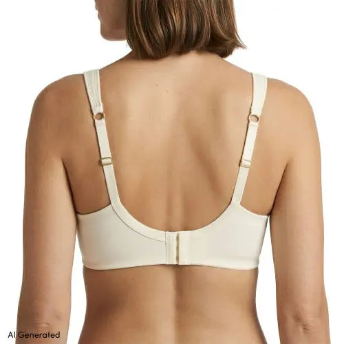 LANDS' END Full Coverage Bra True Solutions Light Weight Microfiber Basics - Ivory