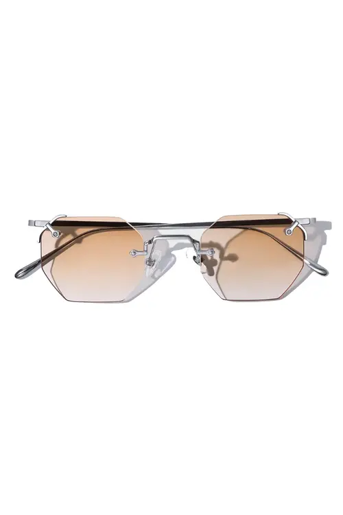 COSSINO Mykono Rimless Octagon Sunglasses - Amber